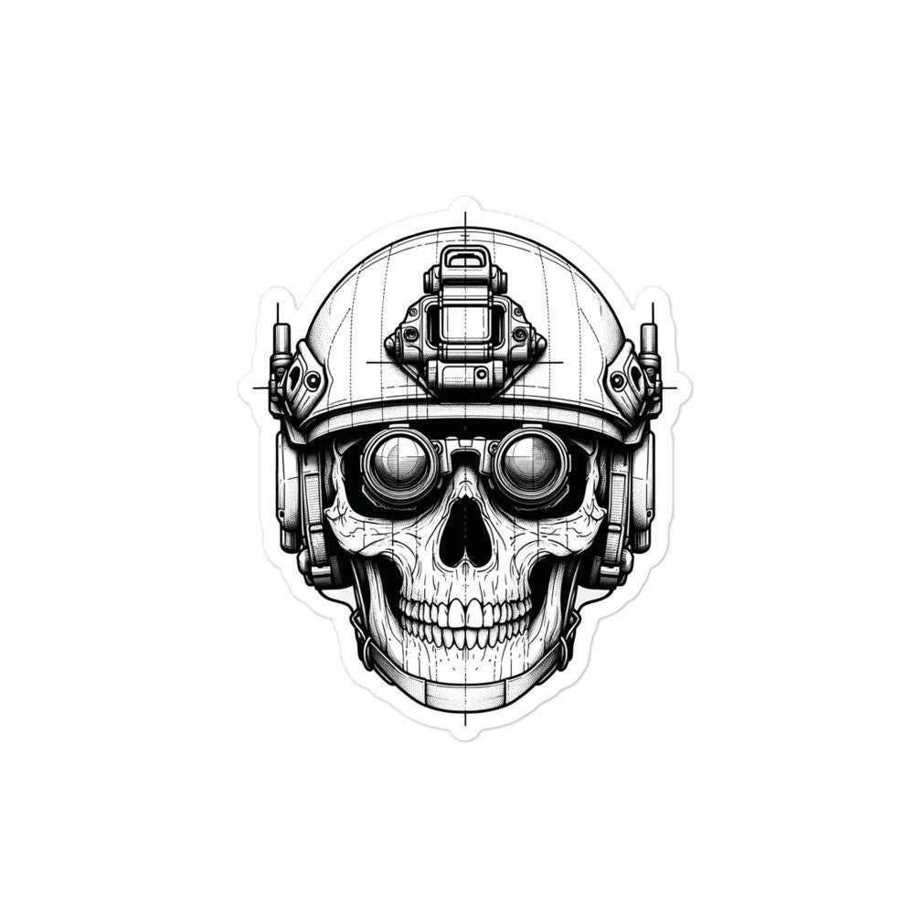 Night Vision Skull Sticker | Tactical Helmet Kiss Cut Sticker - Etsy