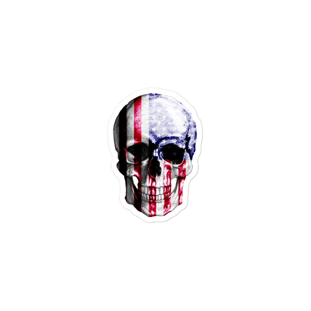 American Skull Sticker | Bumper Sticker Flag - Etsy