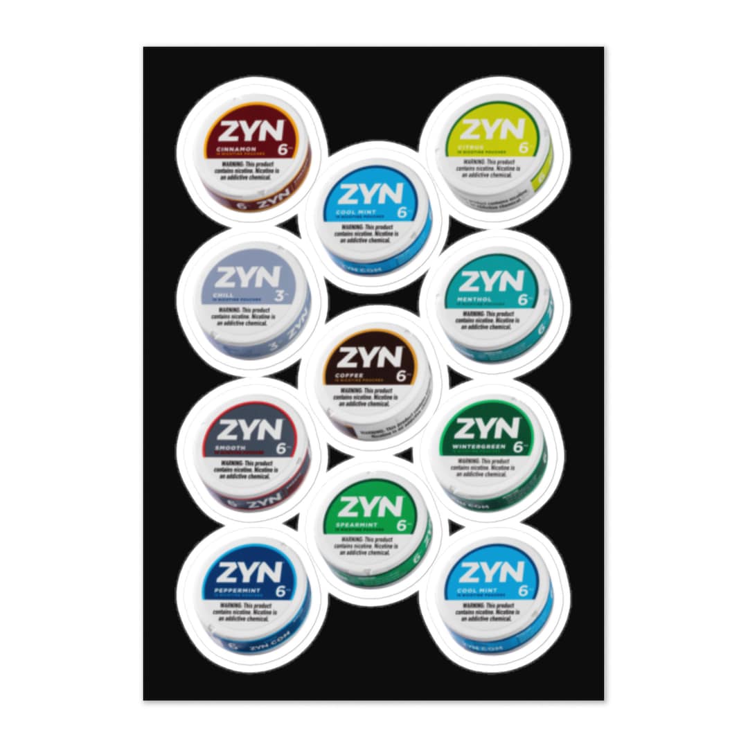 Zyn All Flavors Sticker Sheet | Nicotine Pouch Inspired Stickers - Etsy