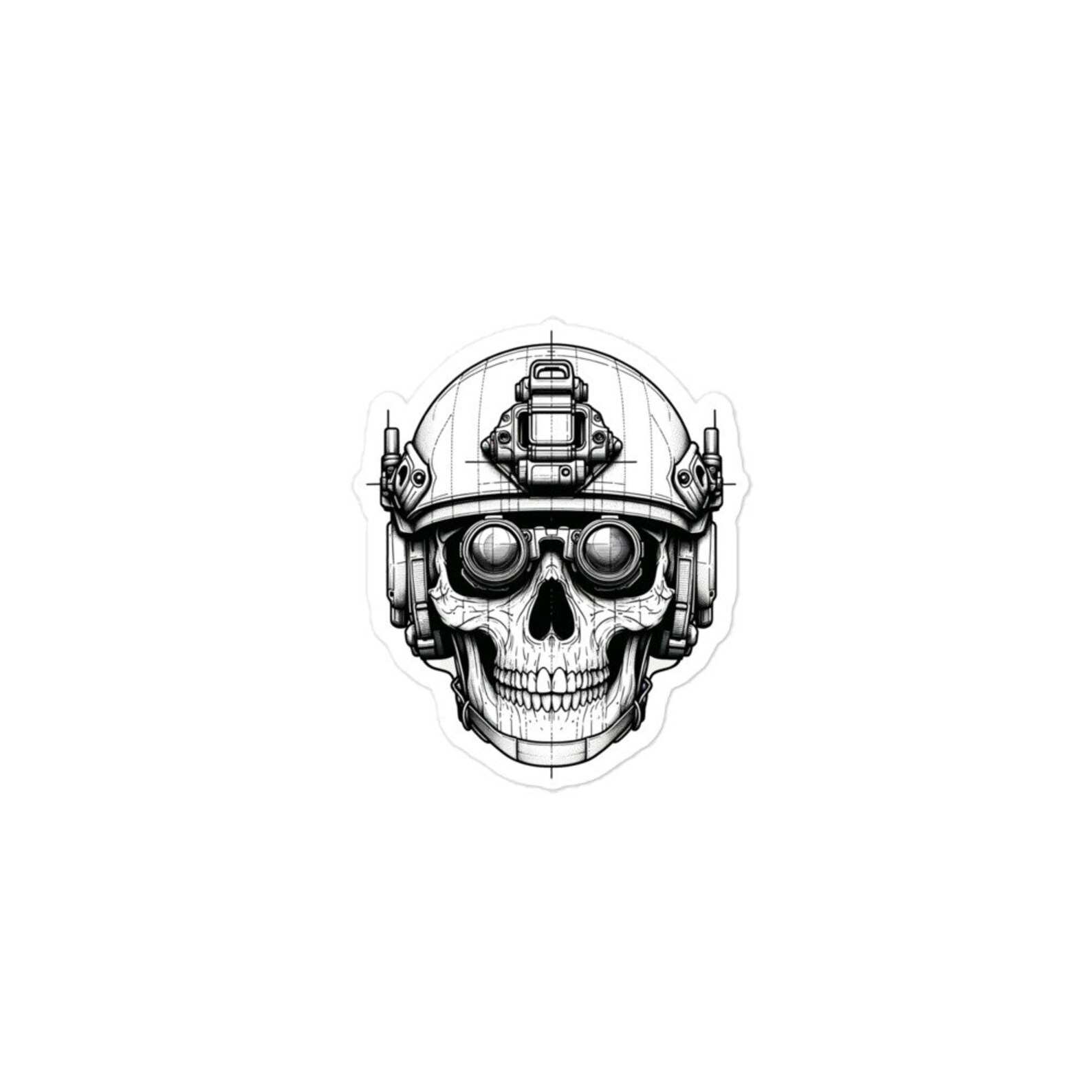 Night Vision Skull Sticker | Tactical Helmet Kiss Cut Sticker - Etsy