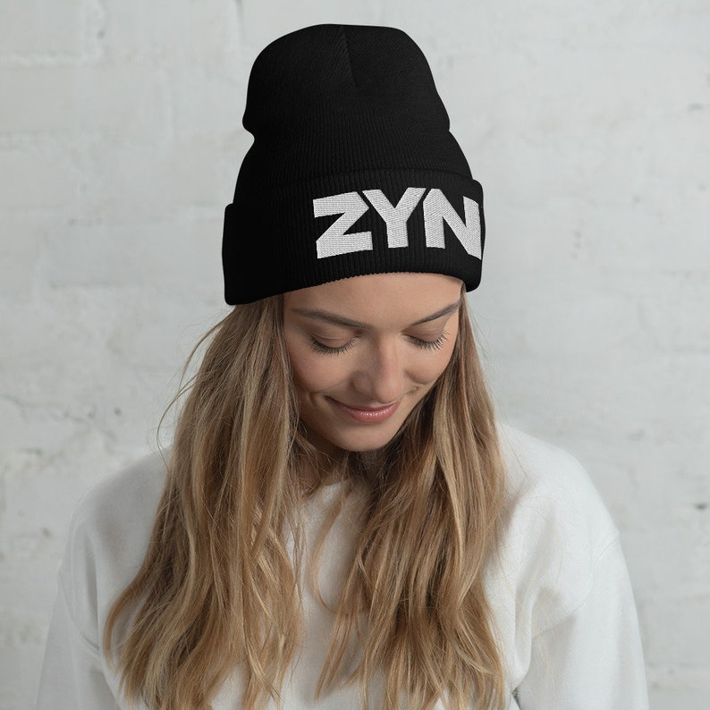 Zyn Logo Beanie Warm Knit Cap Unofficial Zyn Merch Cuffed - Etsy