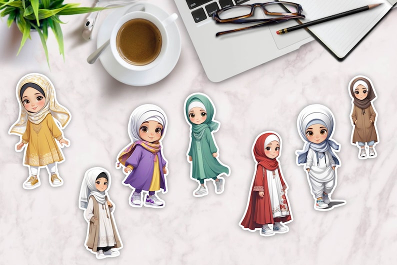 Muslim Hijabi Girl | Islamic Digital Planner Sticker | Cute Kids ...