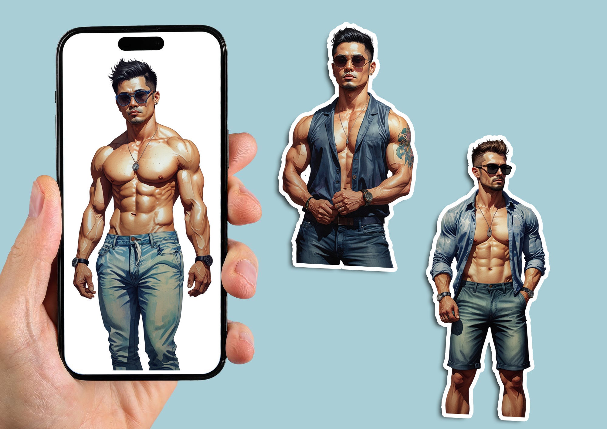 Strong Men PNG | Body Builder | Digital Files PNG | Muscle Man ...