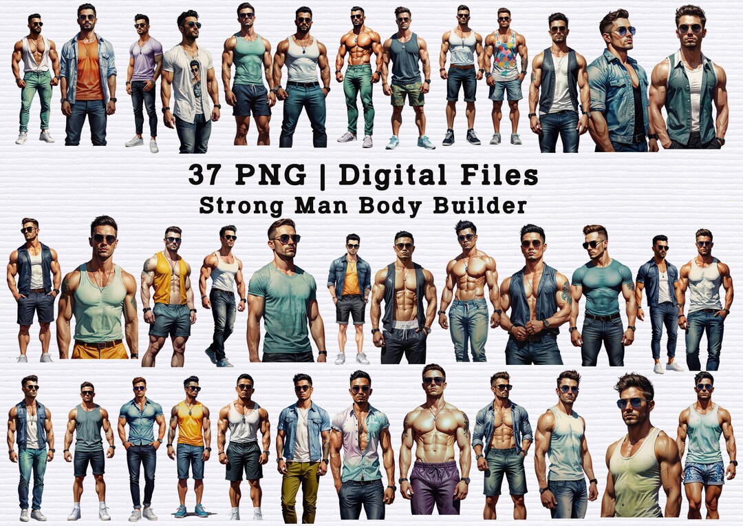 Strong Men PNG | Body Builder | Digital Files PNG | Muscle Man ...