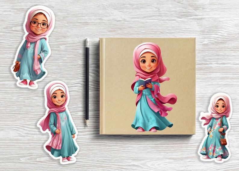 Muslim Hijabi Girl | Islamic Digital Planner Sticker | Cute Kids ...