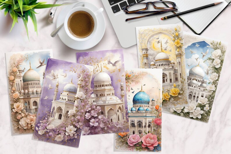 Watercolor Mosque Painted Mosque Muslim Wedding Card - Etsy