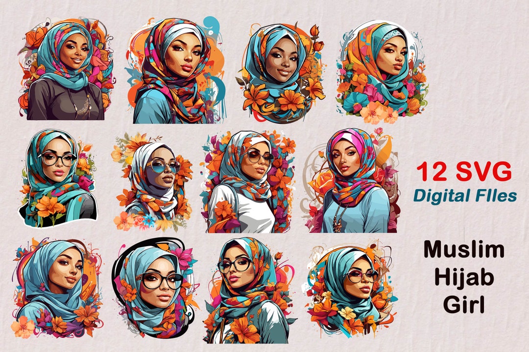 Muslim Hijabi Girl | Muslim Hijab | SVG Digital FILE | Muslim Gift ...