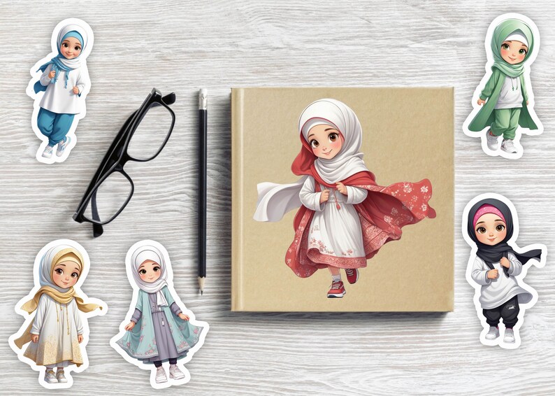 Muslim Hijabi Girl | Islamic Digital Planner Sticker | Cute Kids ...