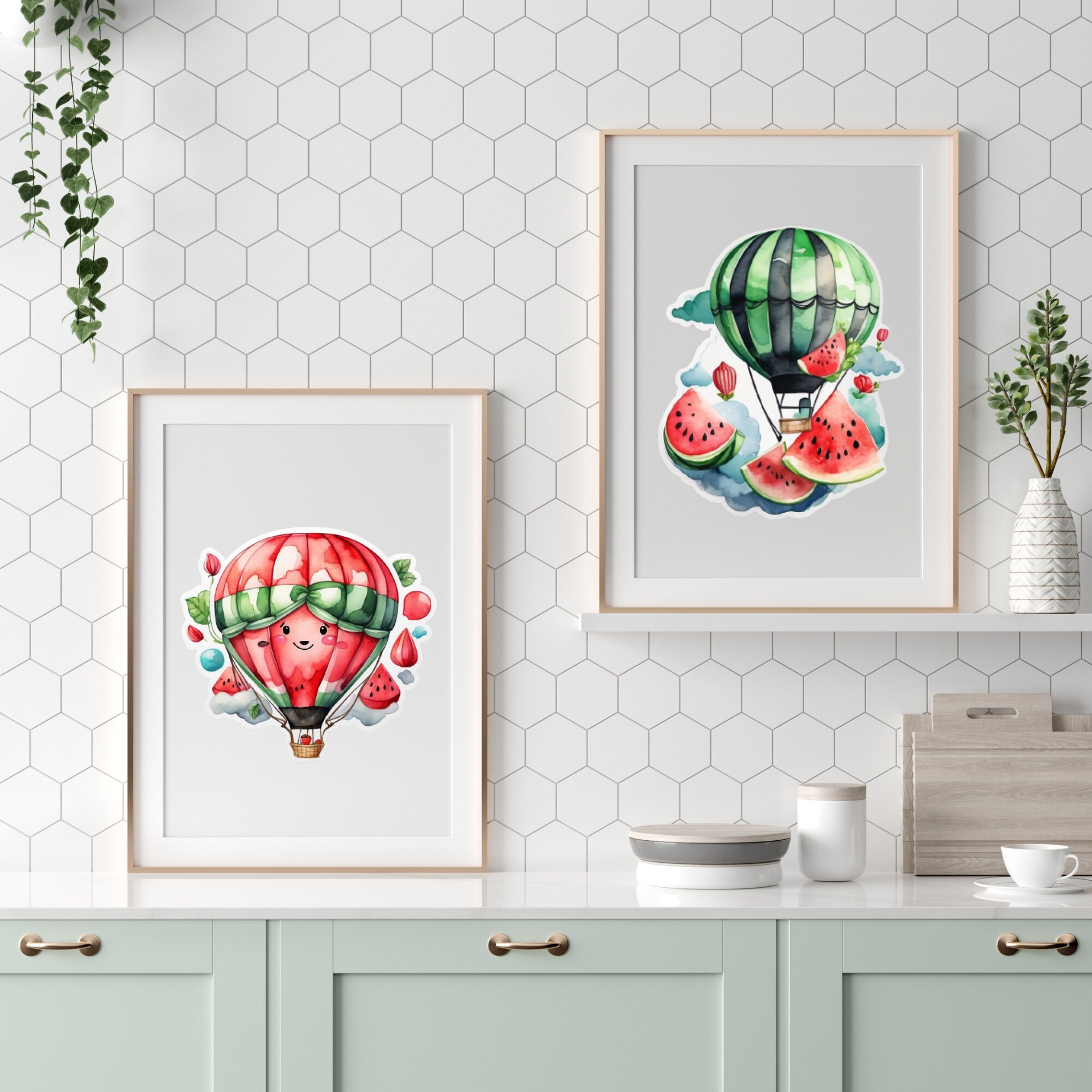 Watermelon Stickers | Cute Watermelon Digital Stickers | Kawaii ...