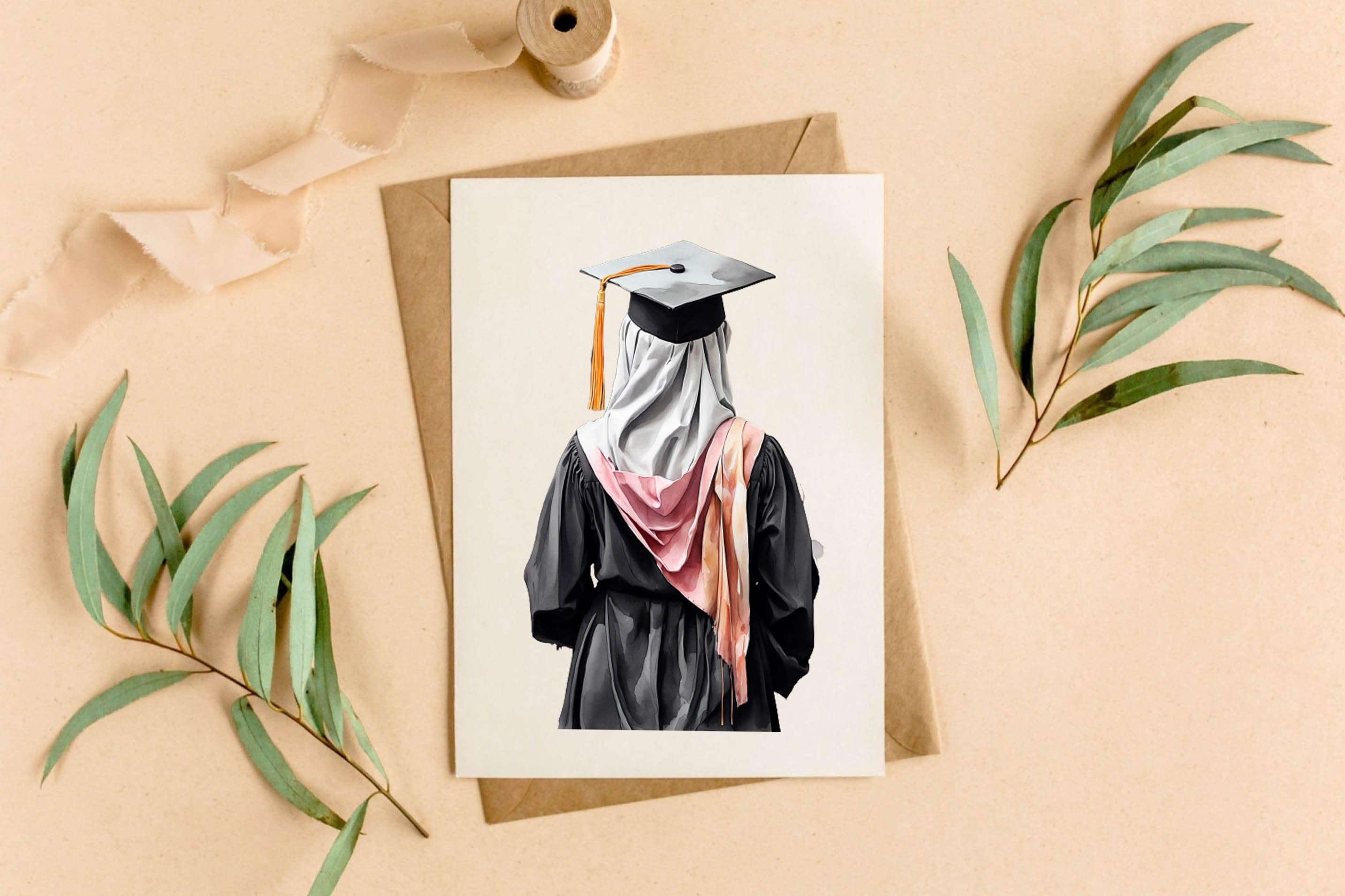 Graduation Hijabi Graduation Islamic Hijabi Convocation Watercolor ...