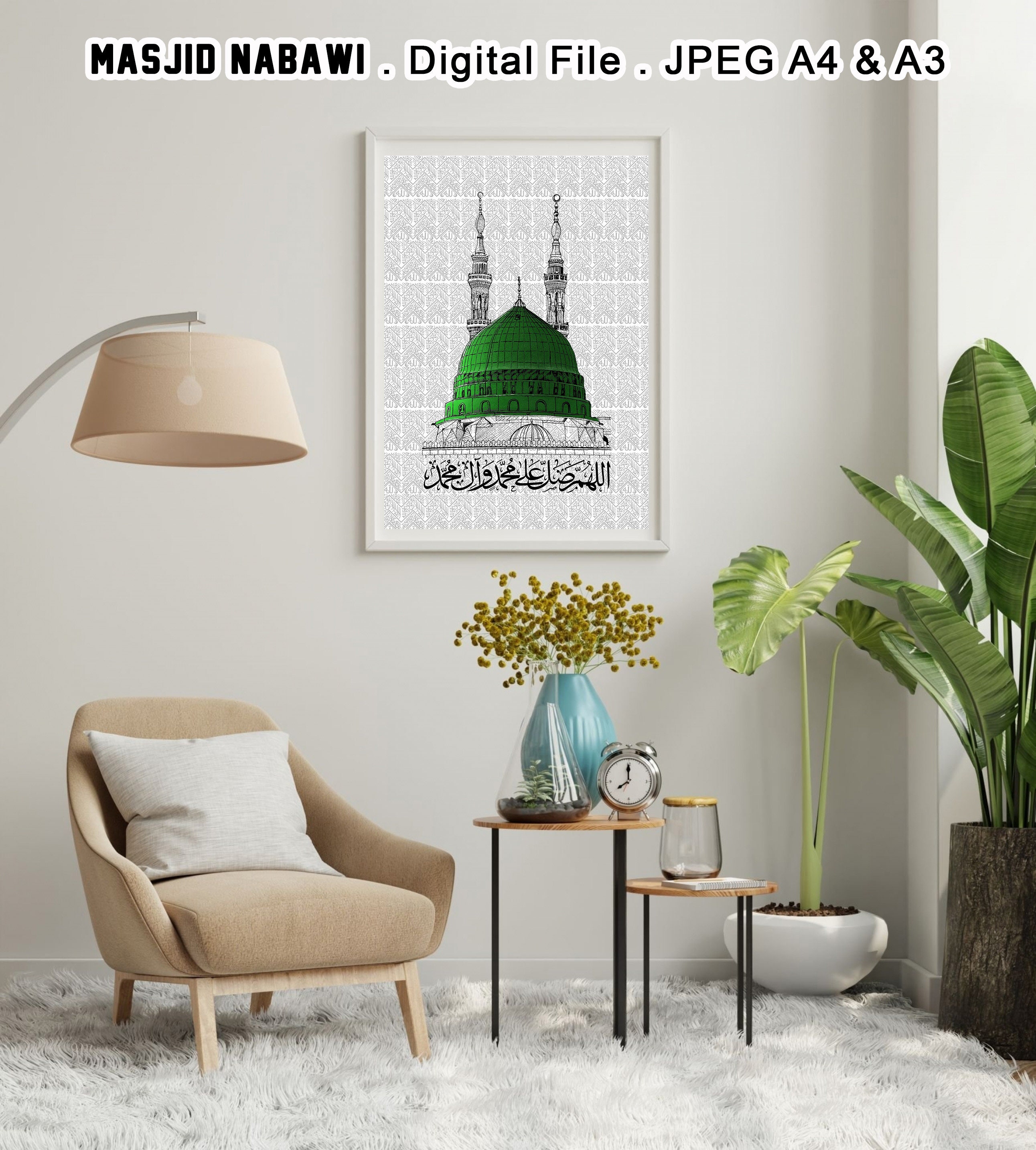 Masjid an Nabawi Medina | Green Dome | Digital File | JPEG | Printable ...
