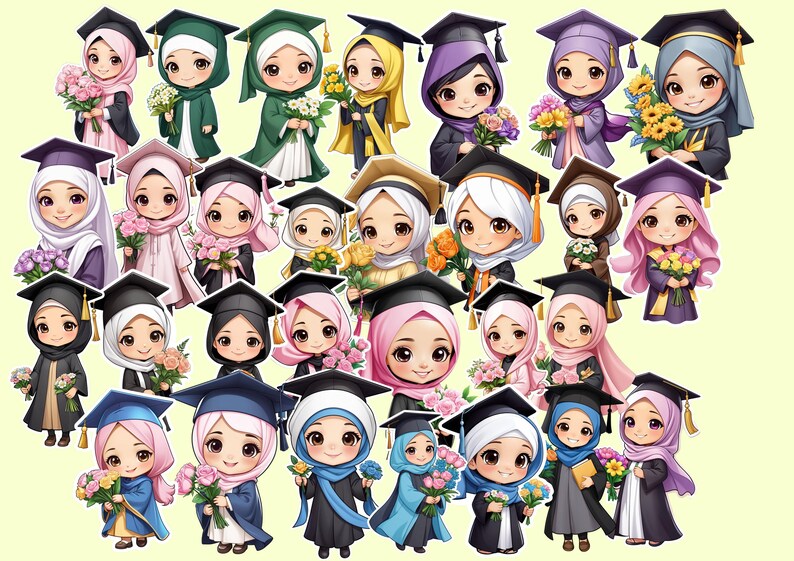 A Muslim Girl Graduation in Hijab | PNG Digital Files | Islamic Muslim ...