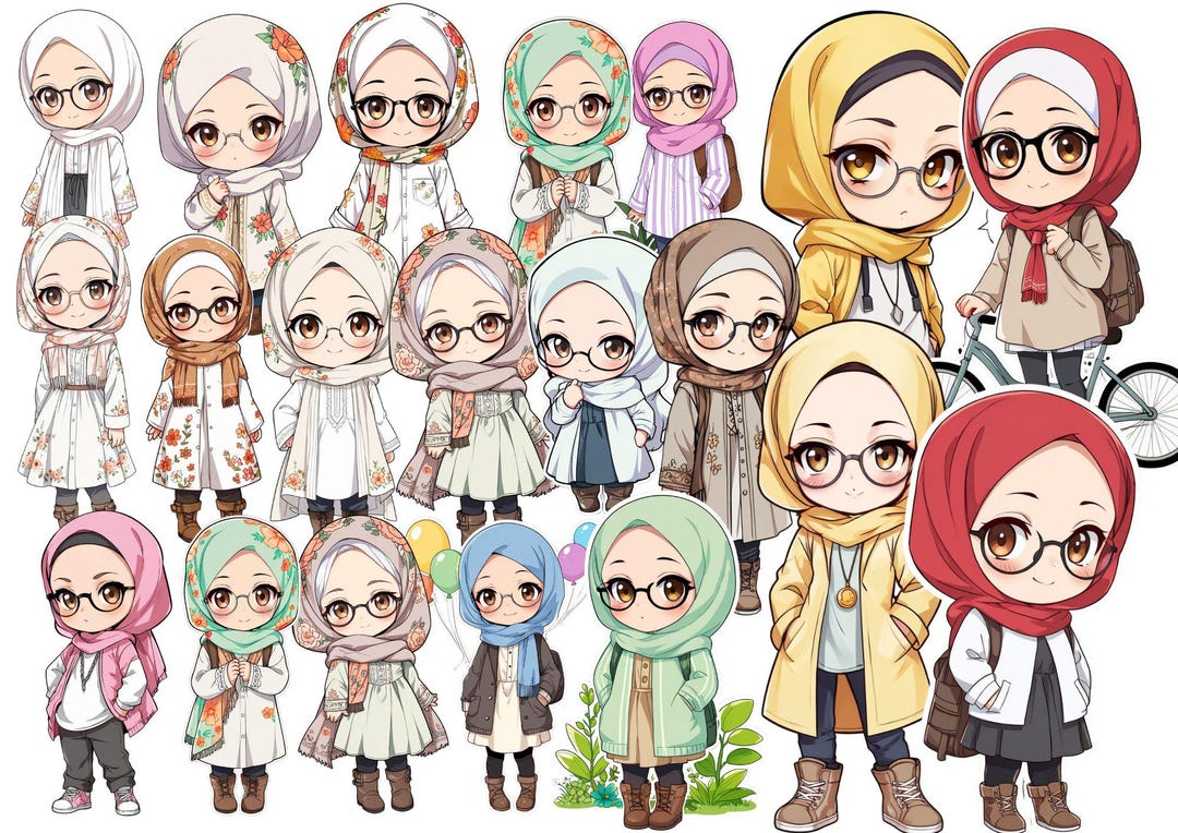 Muslim Hijabi Girl | Islamic Digital Planner Sticker | Cute Kids ...