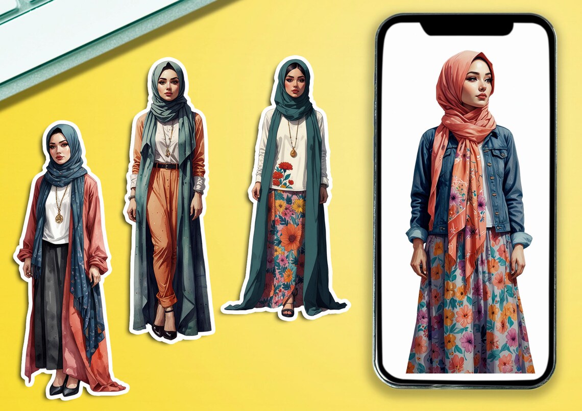 Hijab Fashion Woman PNG | Digital Files | Islamic Woman Style ...