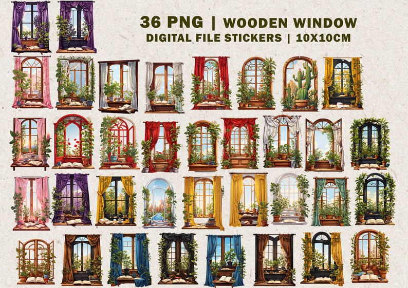 Window Botanical Rustic Window Plant on Windows Wooden Windows Vintage ...