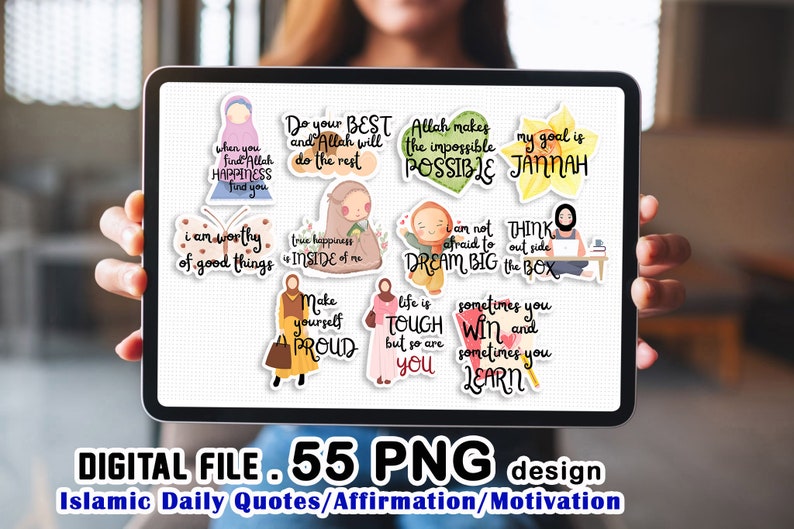 Islamic Digital Planner Sticker | Affirmations PNG | Digital File ...