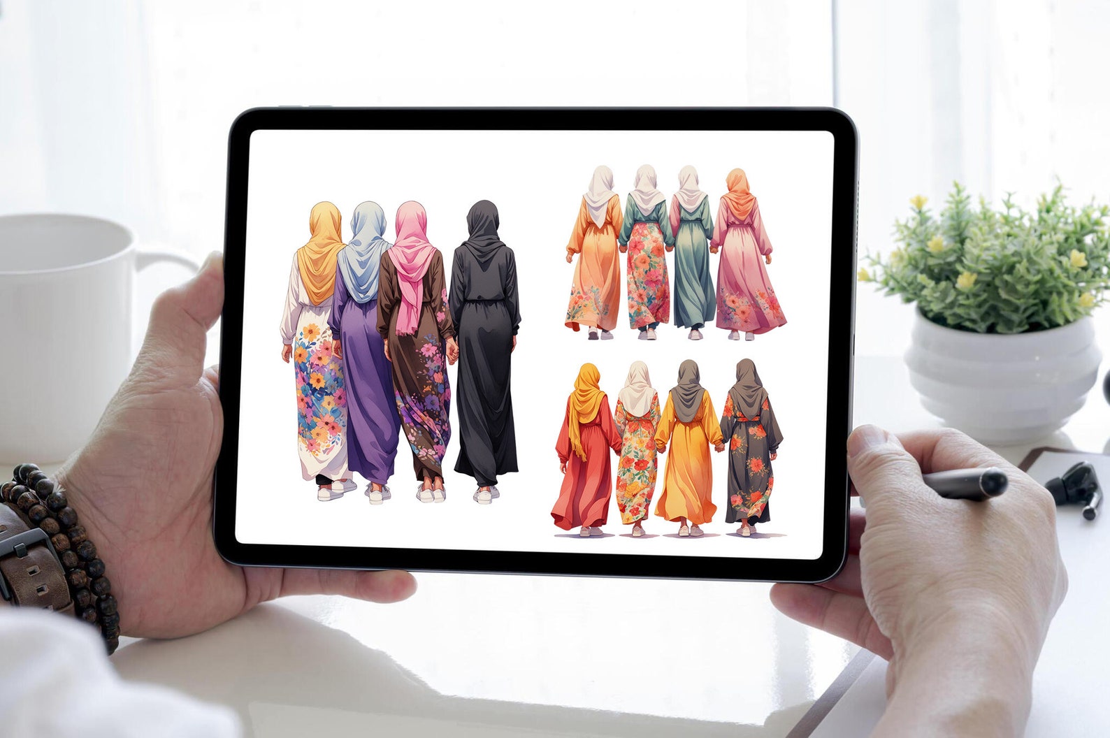 Best Friends Forever Hijab | Muslim Back View PNG | Bestfriend Hijab ...