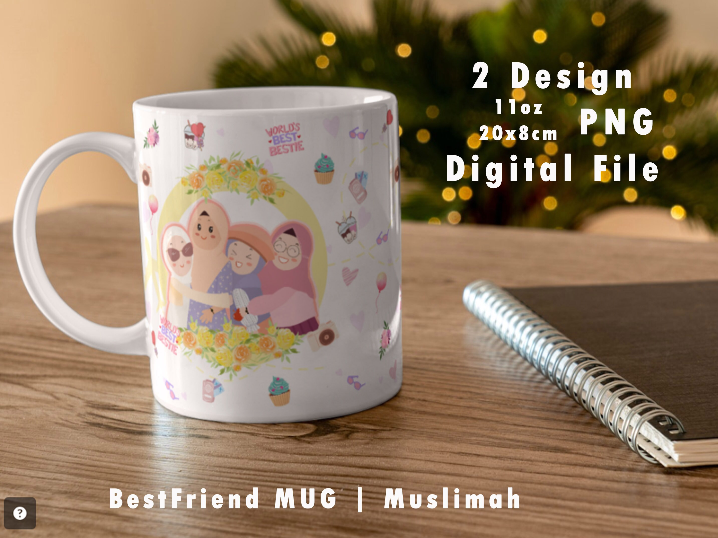 Mug Design Islamic Mug Design Digital File PNG Muslimah Sublimation Mug ...