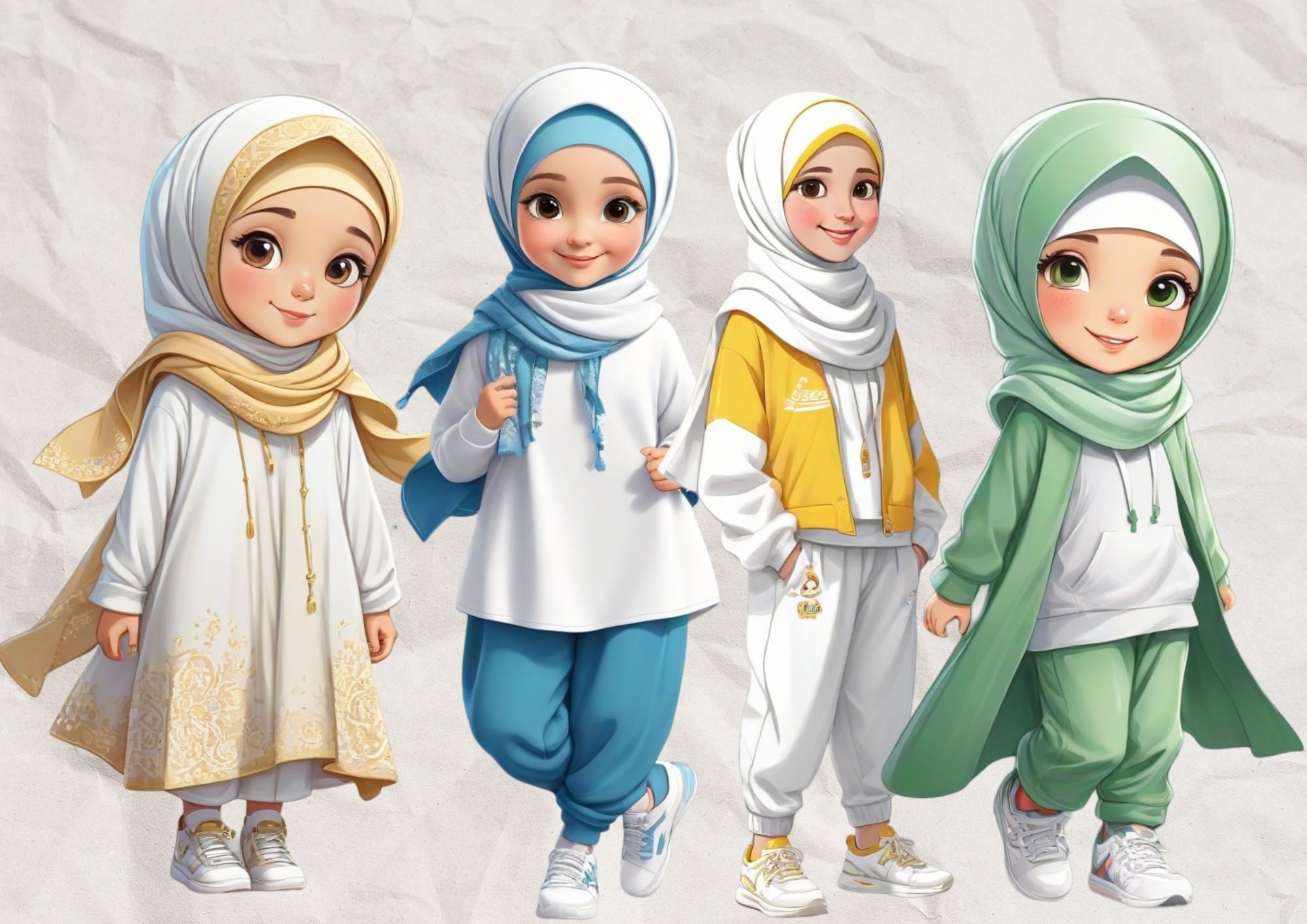 Muslim Hijabi Girl | Islamic Digital Planner Sticker | Cute Kids ...