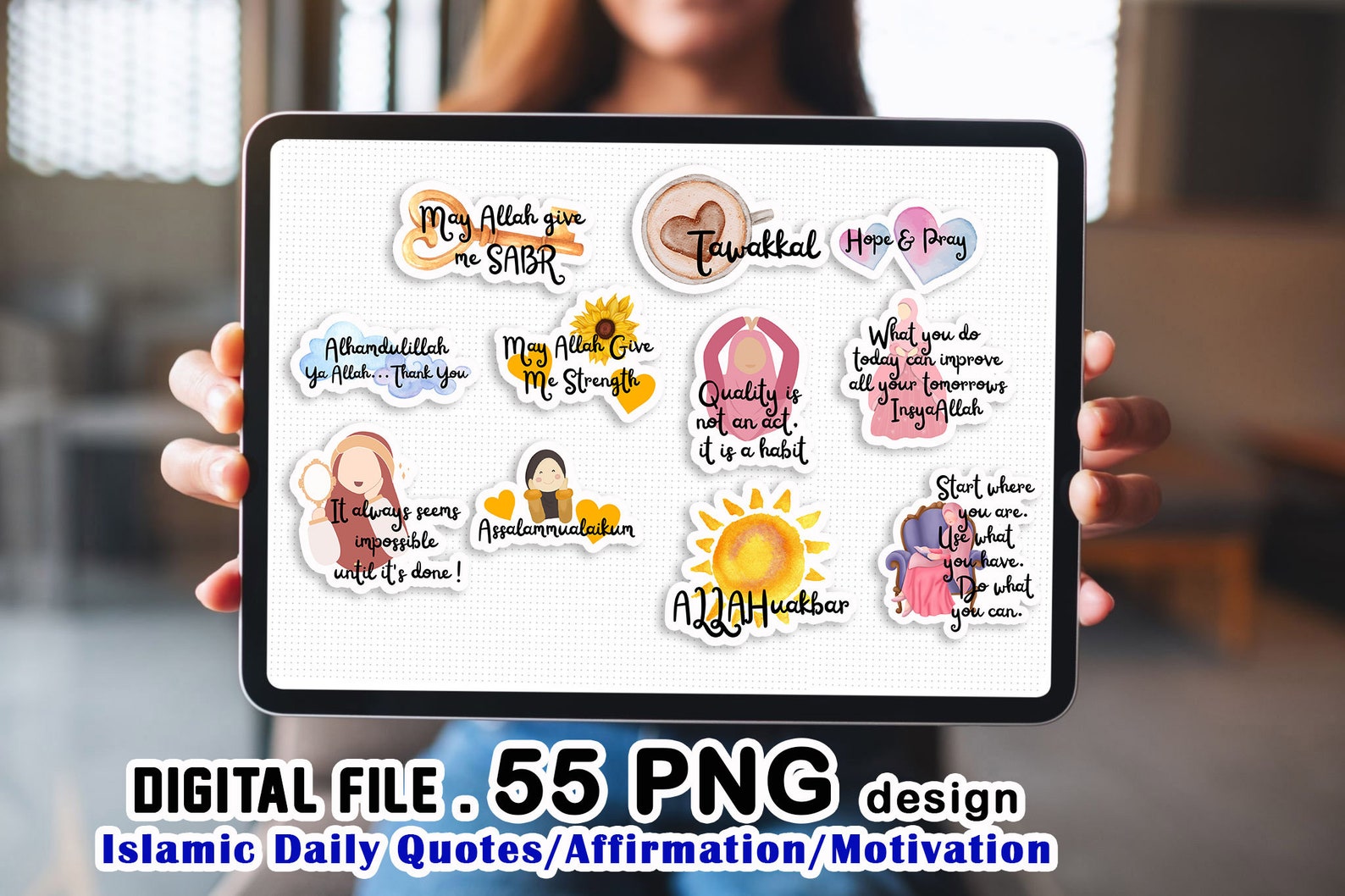 Islamic Digital Planner Sticker | Affirmations PNG | Digital File ...