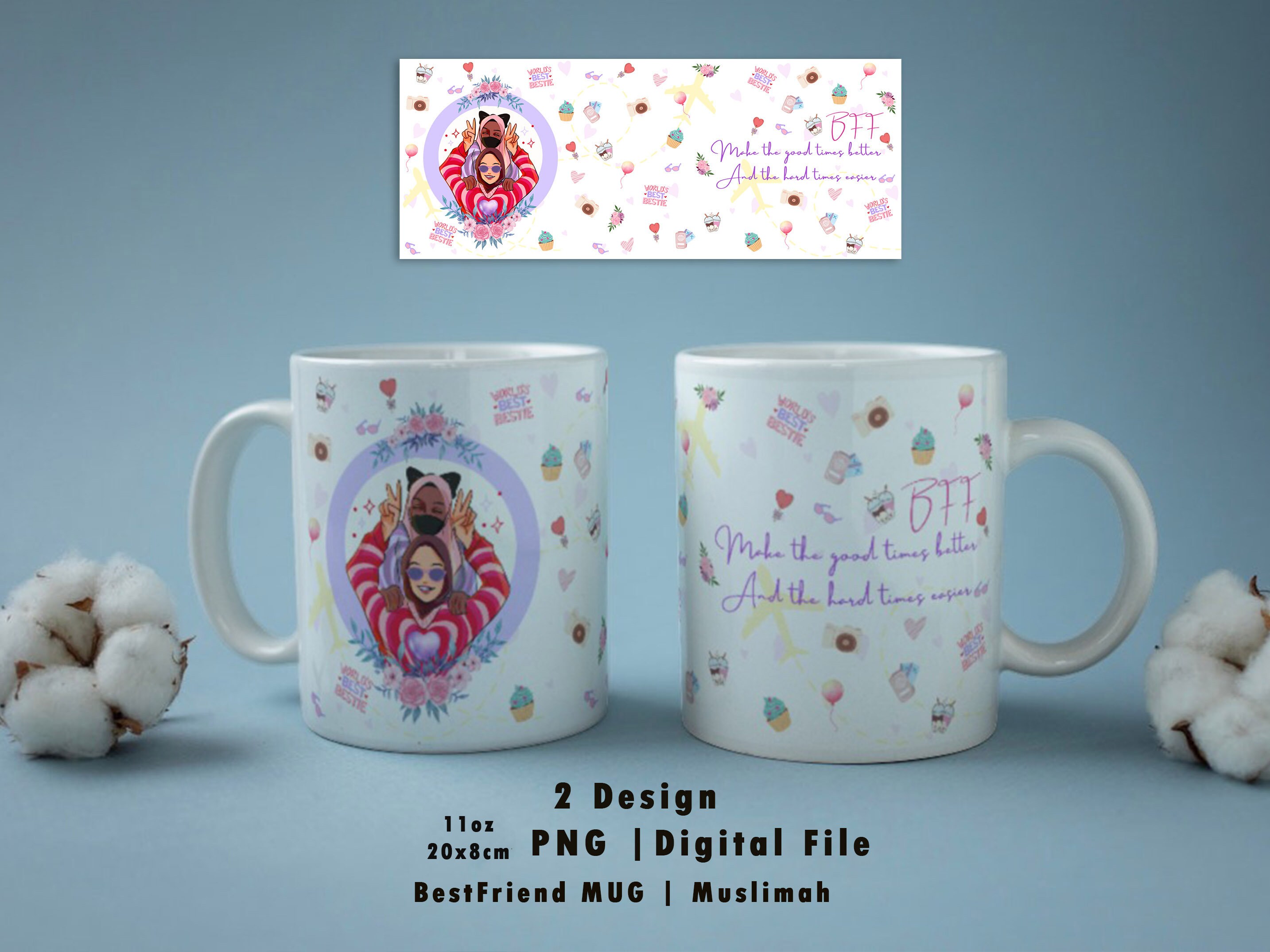 Mug Design Islamic Mug Design Digital File PNG Muslimah Sublimation Mug ...