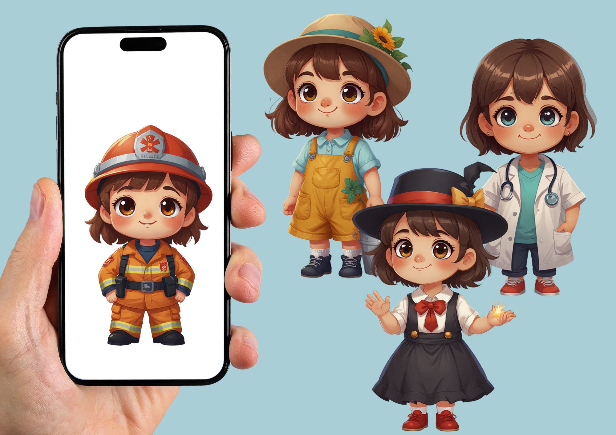 Kids Ambition PNG Digital Files Kids Costumes Kids Dressed Happy Kids ...