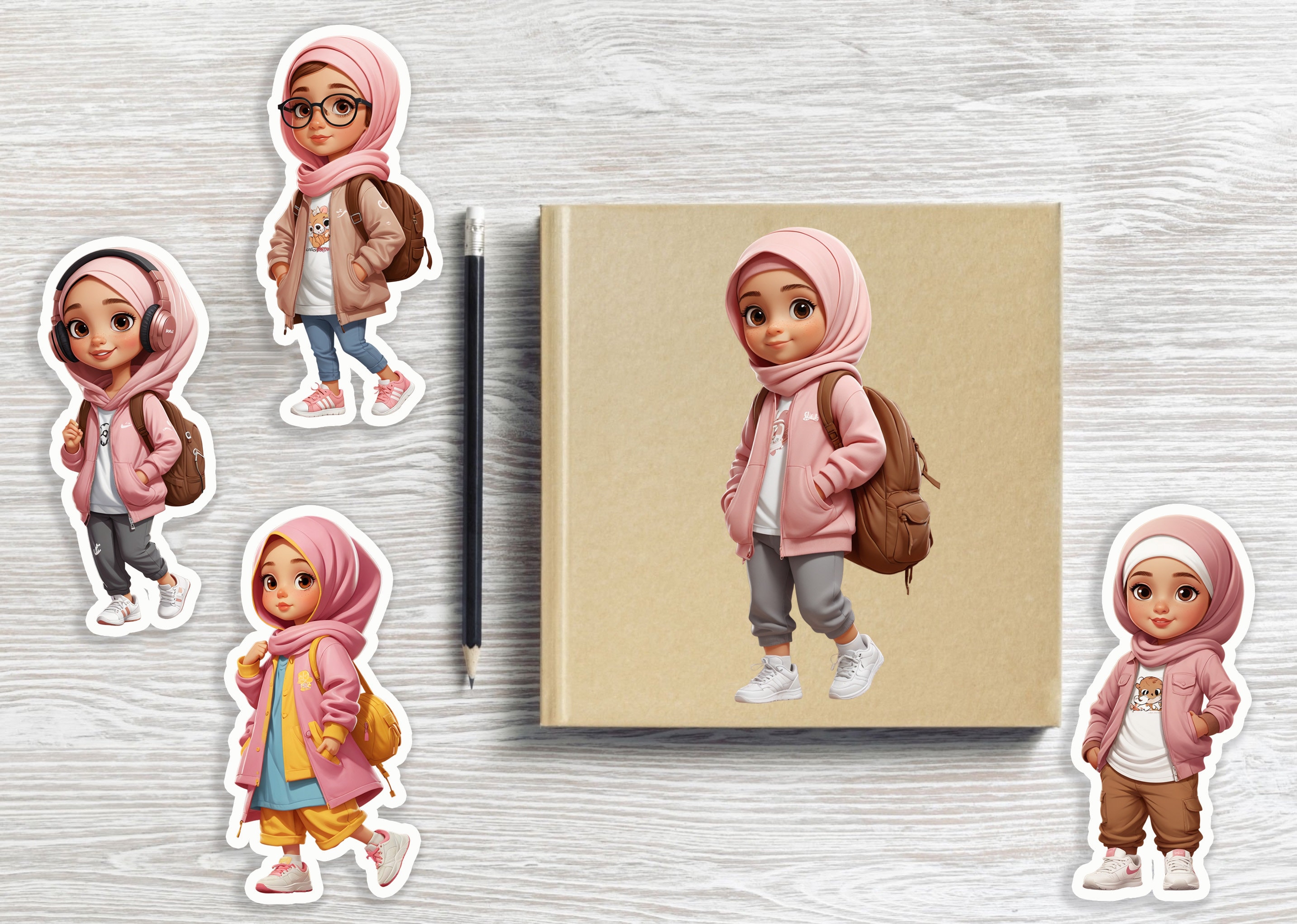 Muslim Hijabi Girl | Islamic Digital Planner Sticker | Cute Kids ...