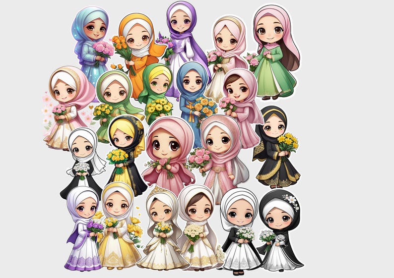 Muslim Hijabi Girl | PNG File Islamic Digital Planner | Cute Kids ...