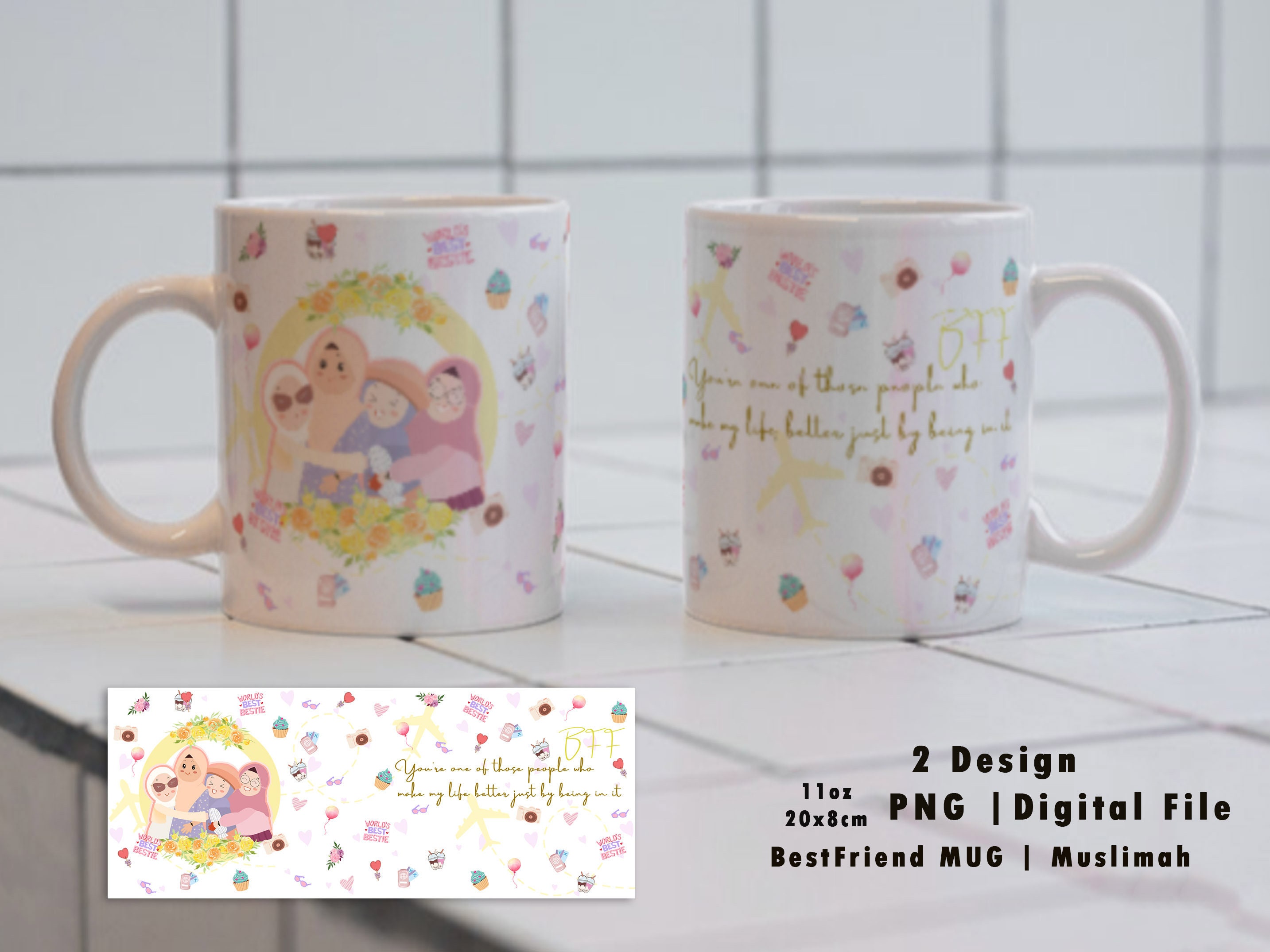 Mug Design Islamic Mug Design Digital File PNG Muslimah Sublimation Mug ...