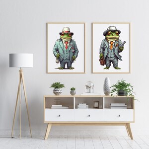 Watercolor Frog Mafia Frog Funny Frog Frog Digital File - Etsy