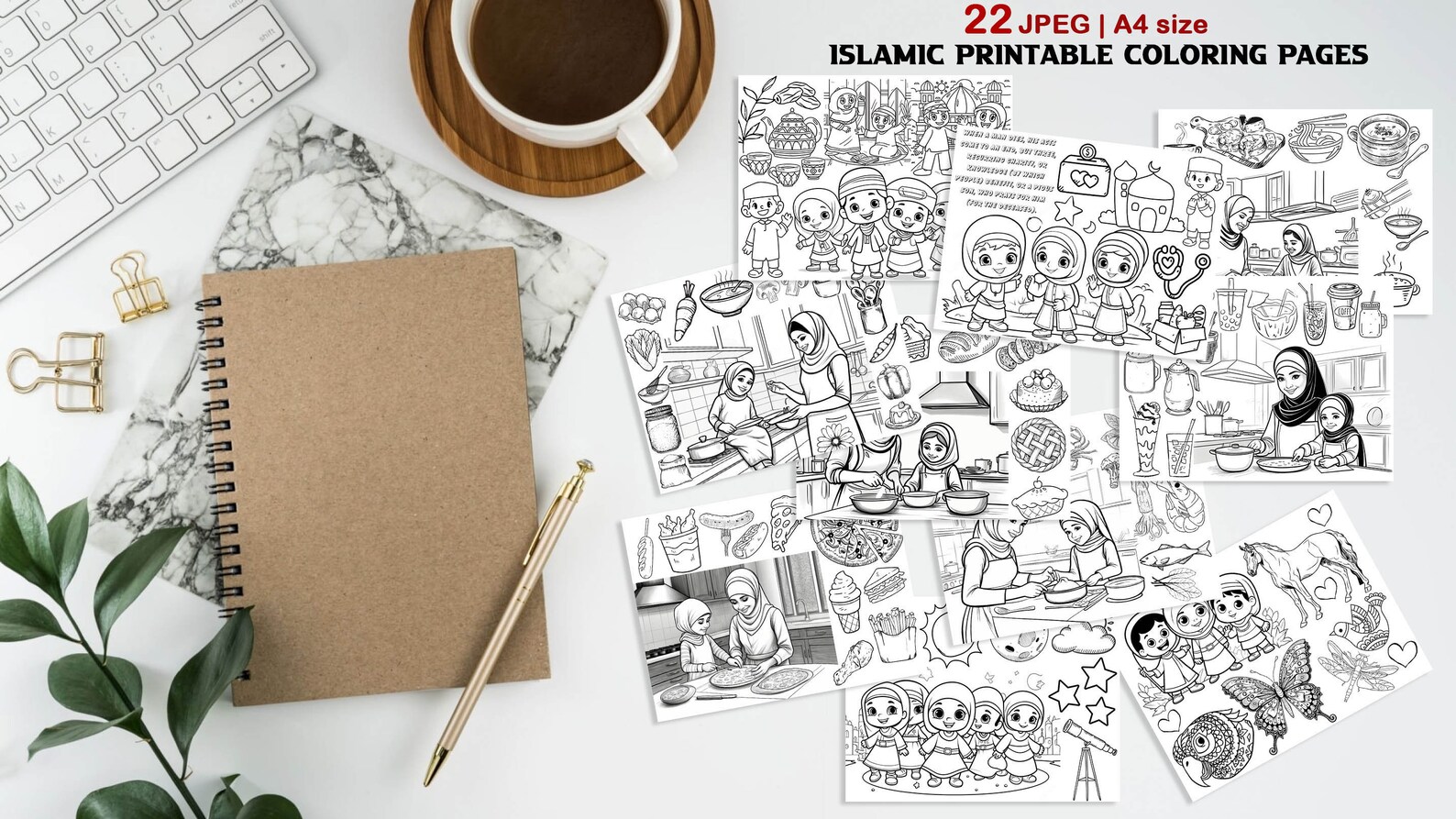 Islamic Coloring Pages | Muslim Kids | Digital Files JPEG | Printable ...
