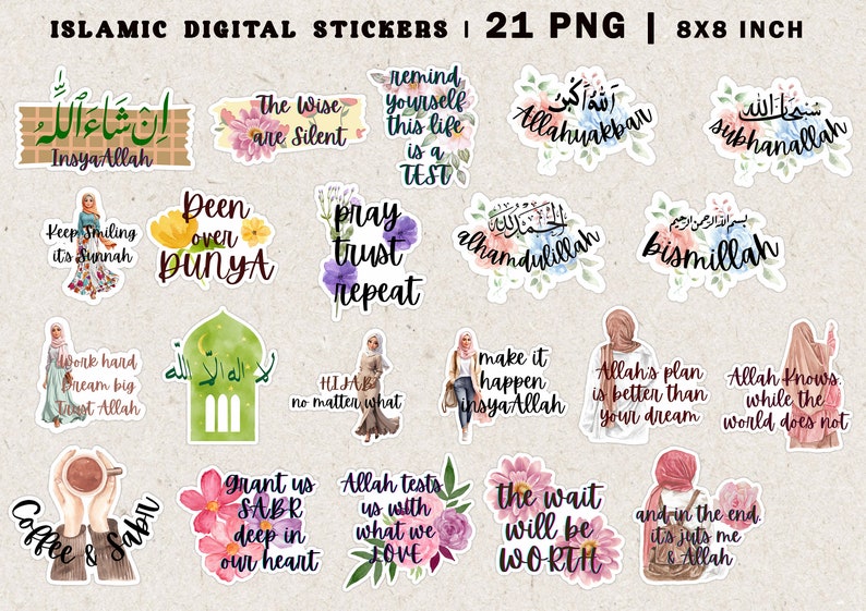 Islamic Digital Sticker Pack for iPad | Cute and Trendy Muslim PNG ...