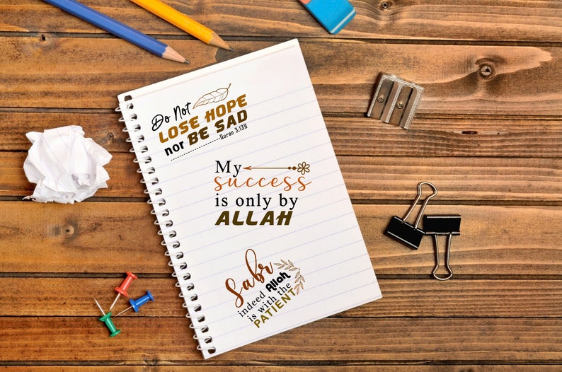 Islamic Digital Planner Stickers | Islamic Quran Quotes | PNG in One A4 ...
