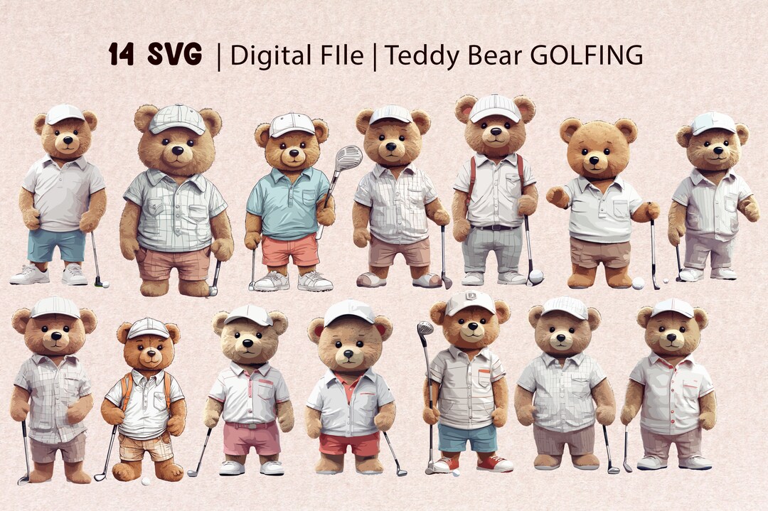 Teddy Golf | Golfing Teddy Bear | Fathers Day Gift | Cute Golf Teddy ...