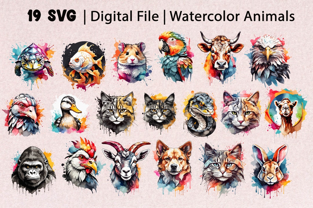 Animals Stickers Cute Animals Digital Stickers Digital File Funny ...