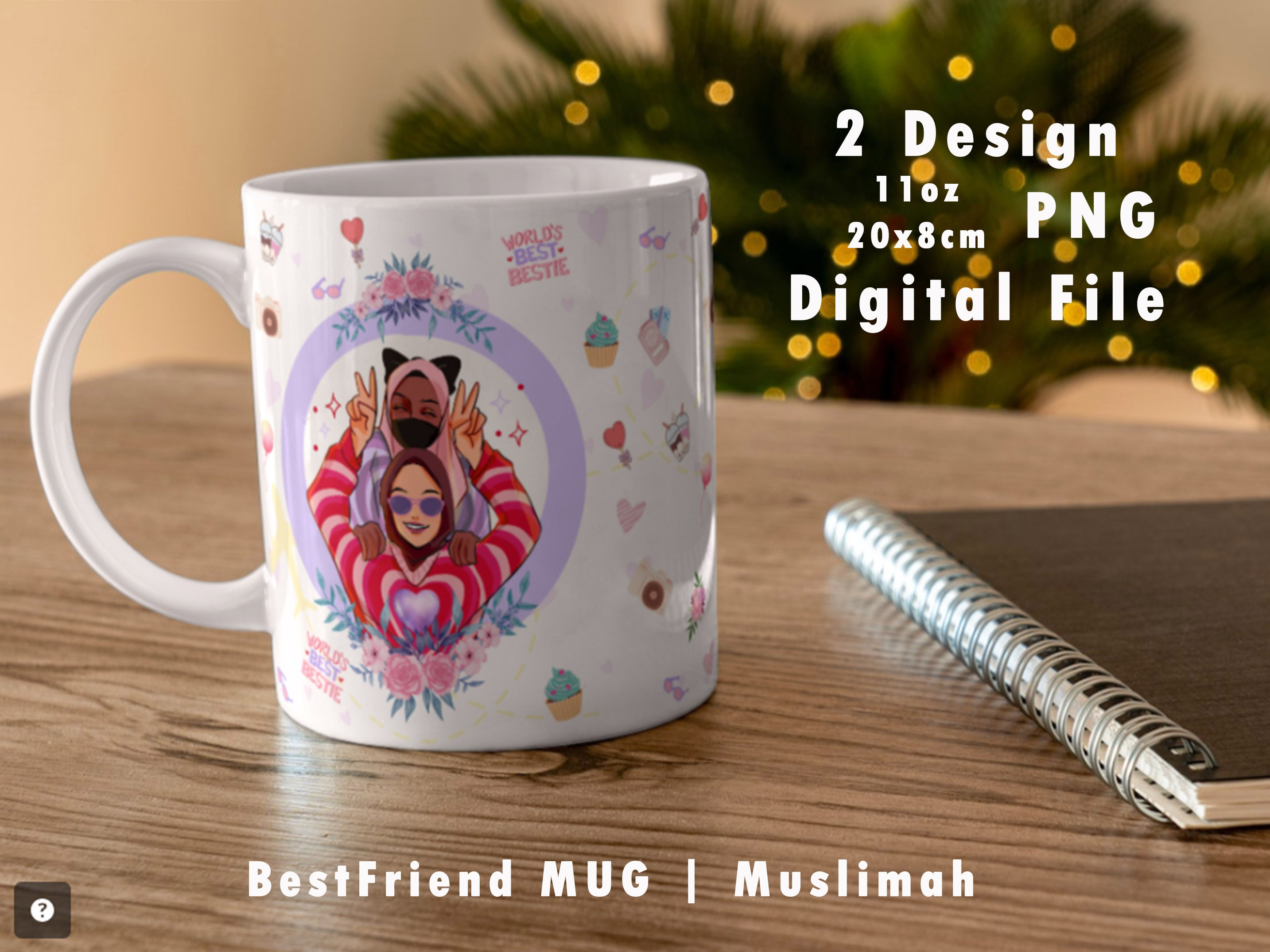 Mug Design Islamic Mug Design Digital File PNG Muslimah Sublimation Mug ...