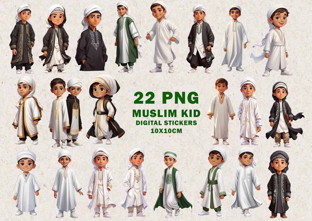 Muslim Boy | Islamic Digital Planner Sticker | Cute Boys Kid | Muslim ...