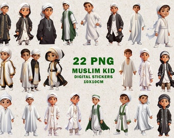 Muslim Boy Islamic Digital Planner Sticker Cute Boys Kid Muslim Kid ...