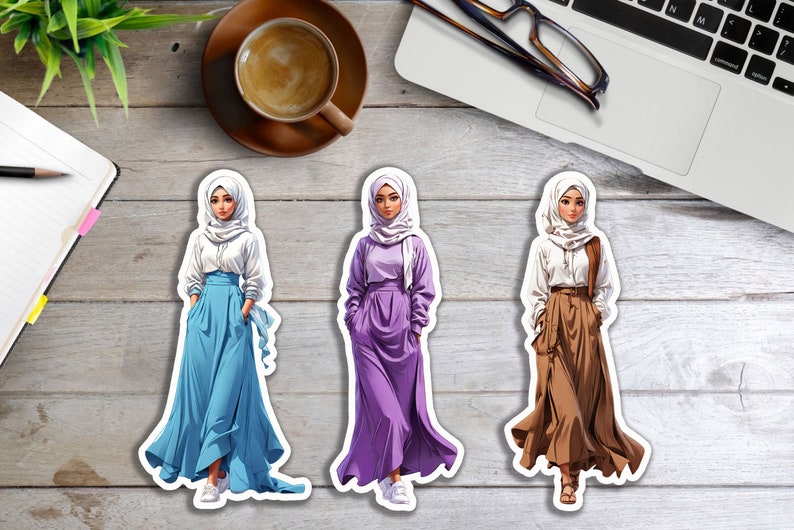 Muslim Hijab Girl | Student Islamic Digital Stickers | Cute in Dress ...