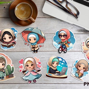Muslim Hijabi Girl | Islamic Digital Planner Sticker | Cute Kids ...