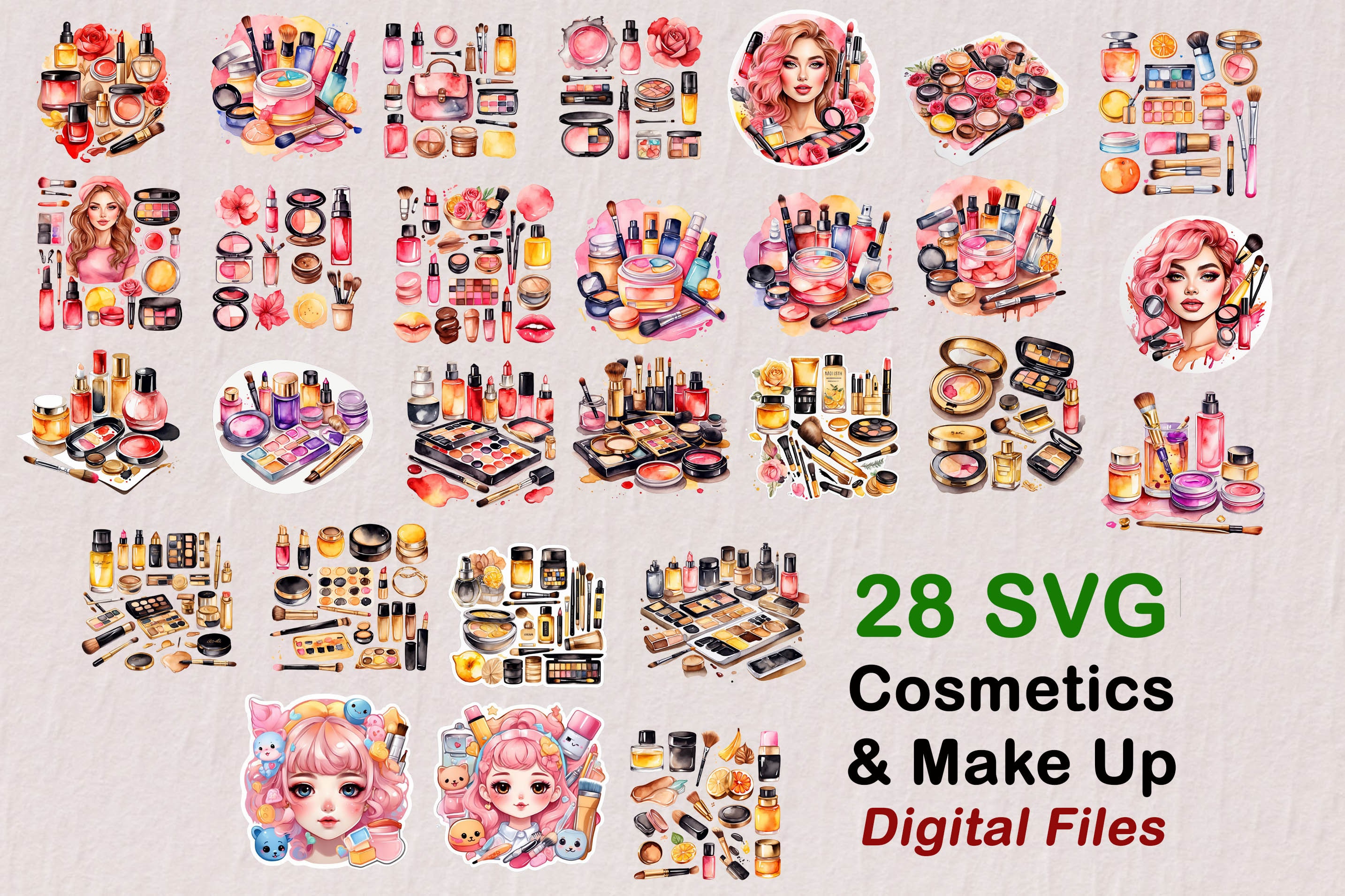 Makeup Cosmetics SVG Design | Bag SVG | Cosmetic Bag SVG | Make up ...