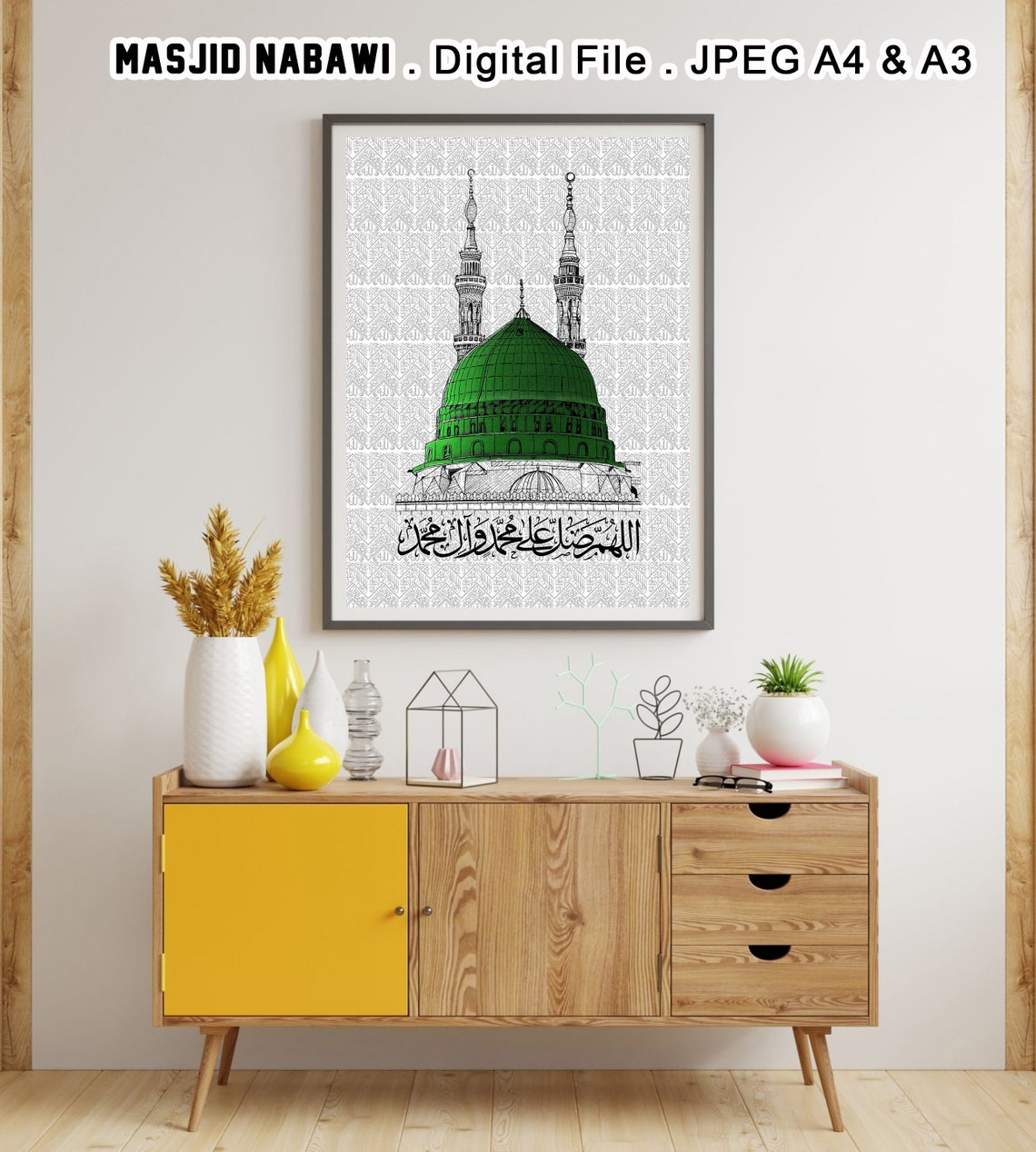 Masjid an Nabawi Medina | Green Dome | Digital File | JPEG | Printable ...