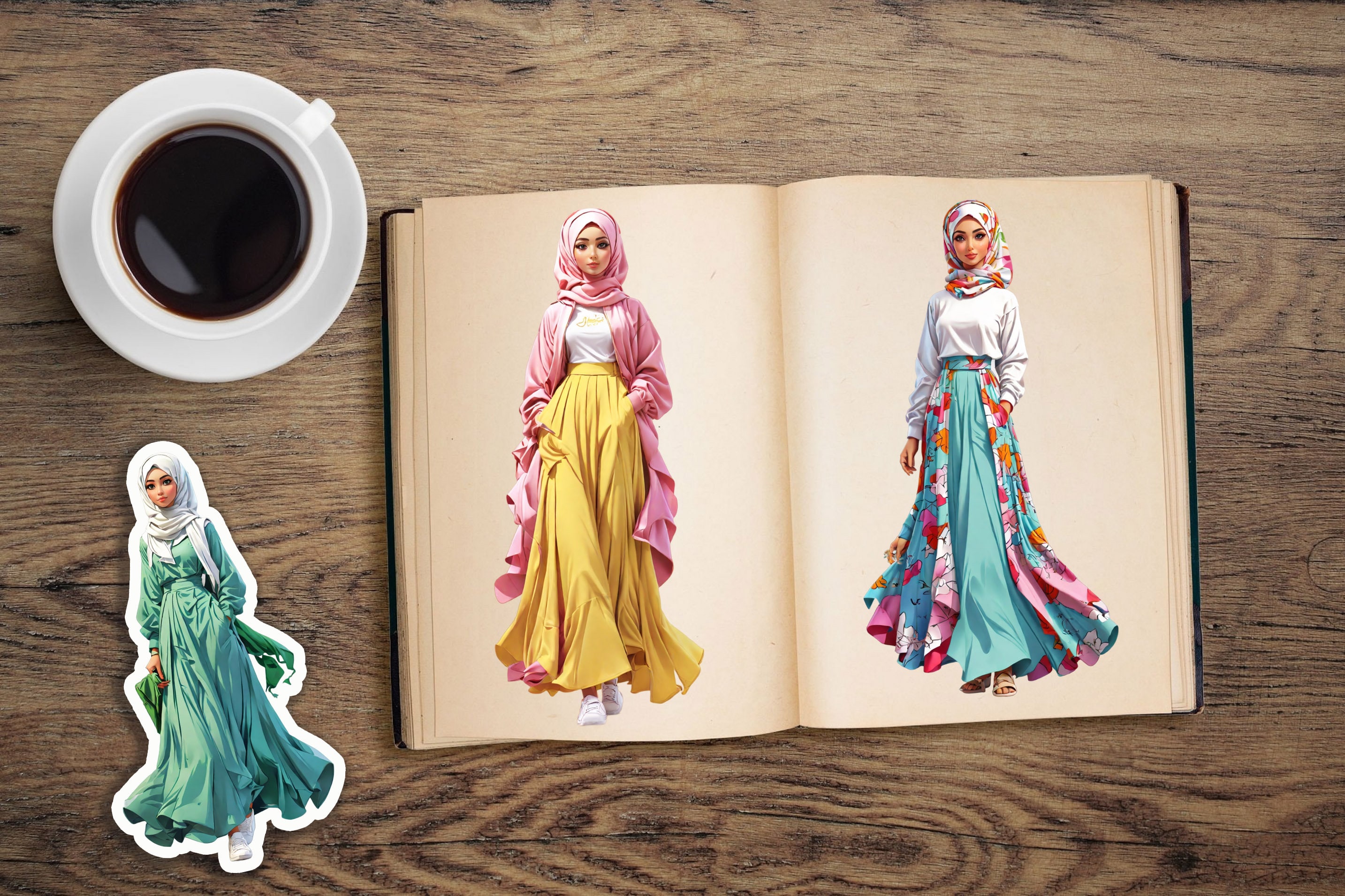 Muslim Hijab Girl | Student Islamic Digital Stickers | Cute in Dress ...