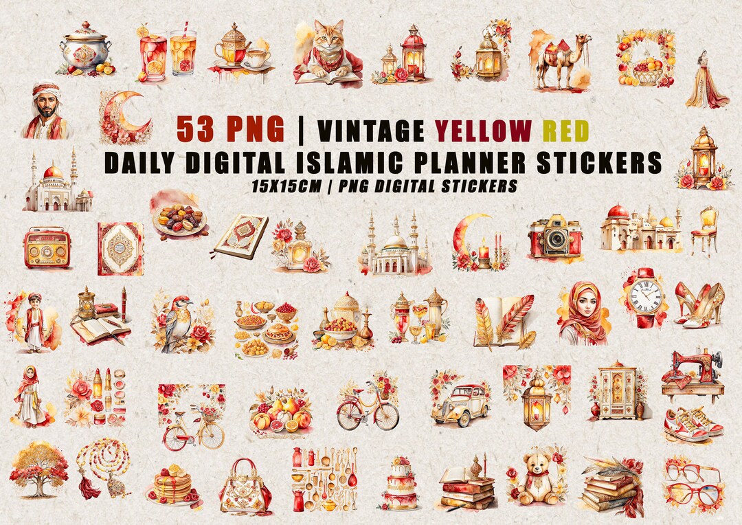 Islamic Daily Digital Stickers | Digital Stickers Planner | PNG Digital ...