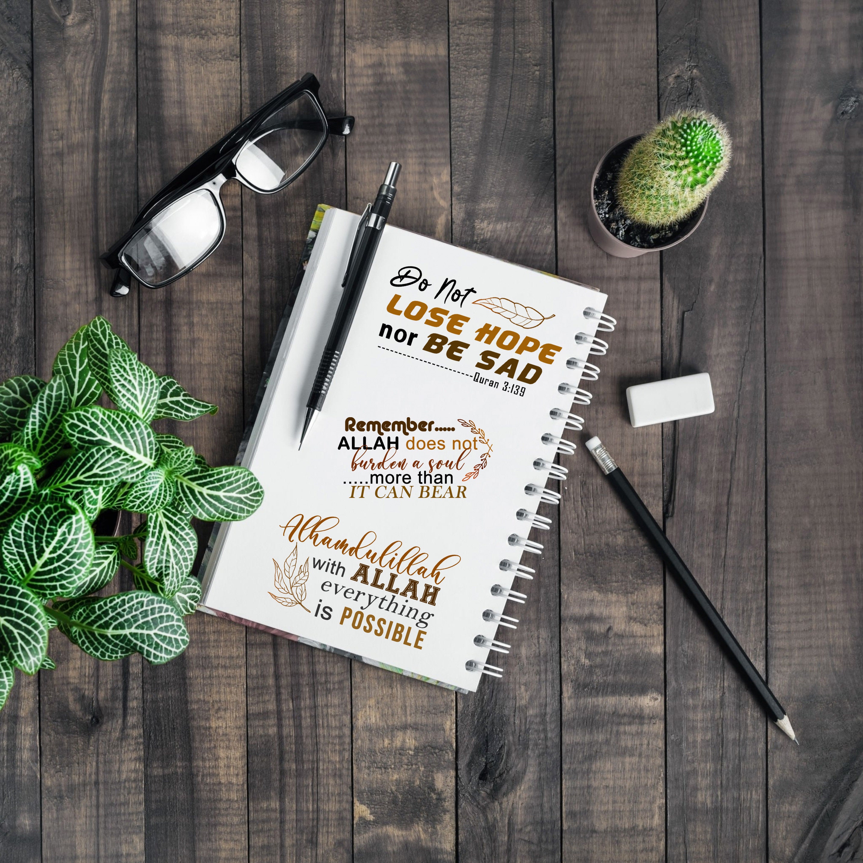 Islamic Digital Planner Stickers | Islamic Quran Quotes | PNG in One A4 ...