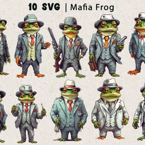 Watercolor Frog Mafia Frog Funny Frog Frog Digital File - Etsy