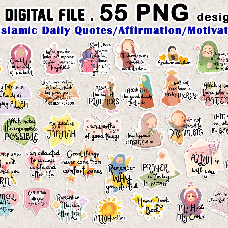 Islamic Stickers Sheet - Etsy