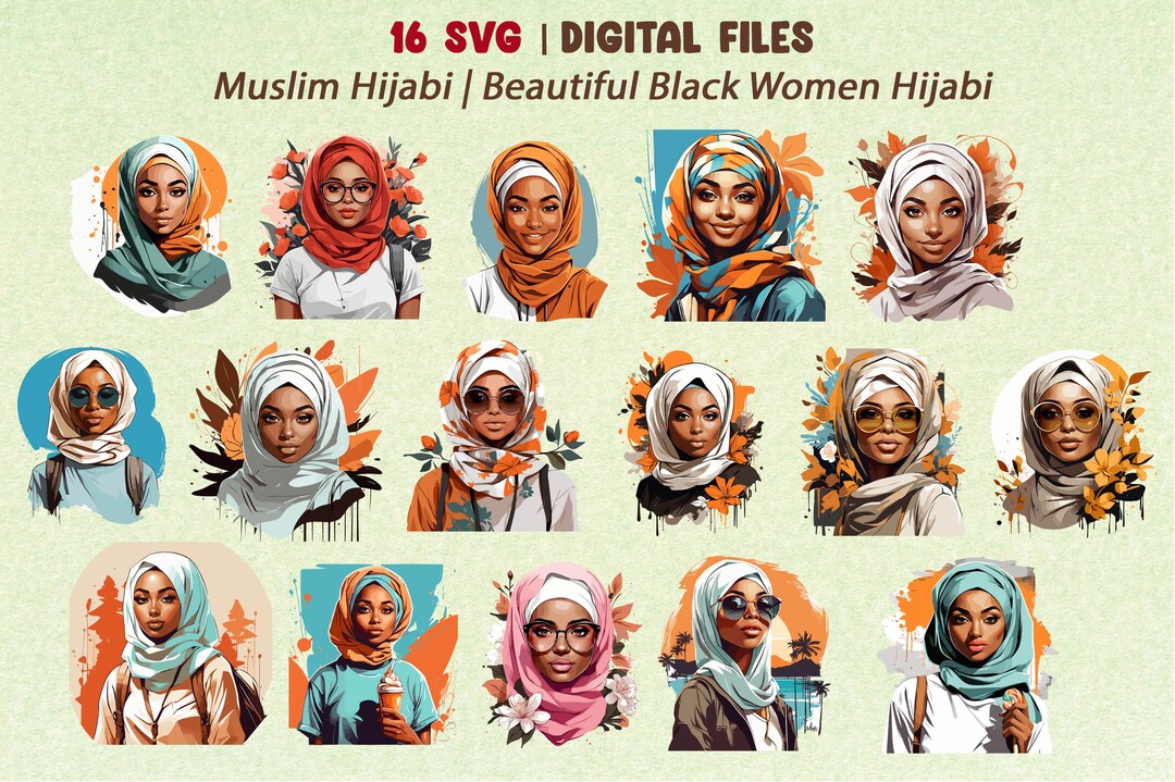 Muslim Hijabi Girl | Muslim Hijab | SVG Digital FILE | Muslim Gift ...