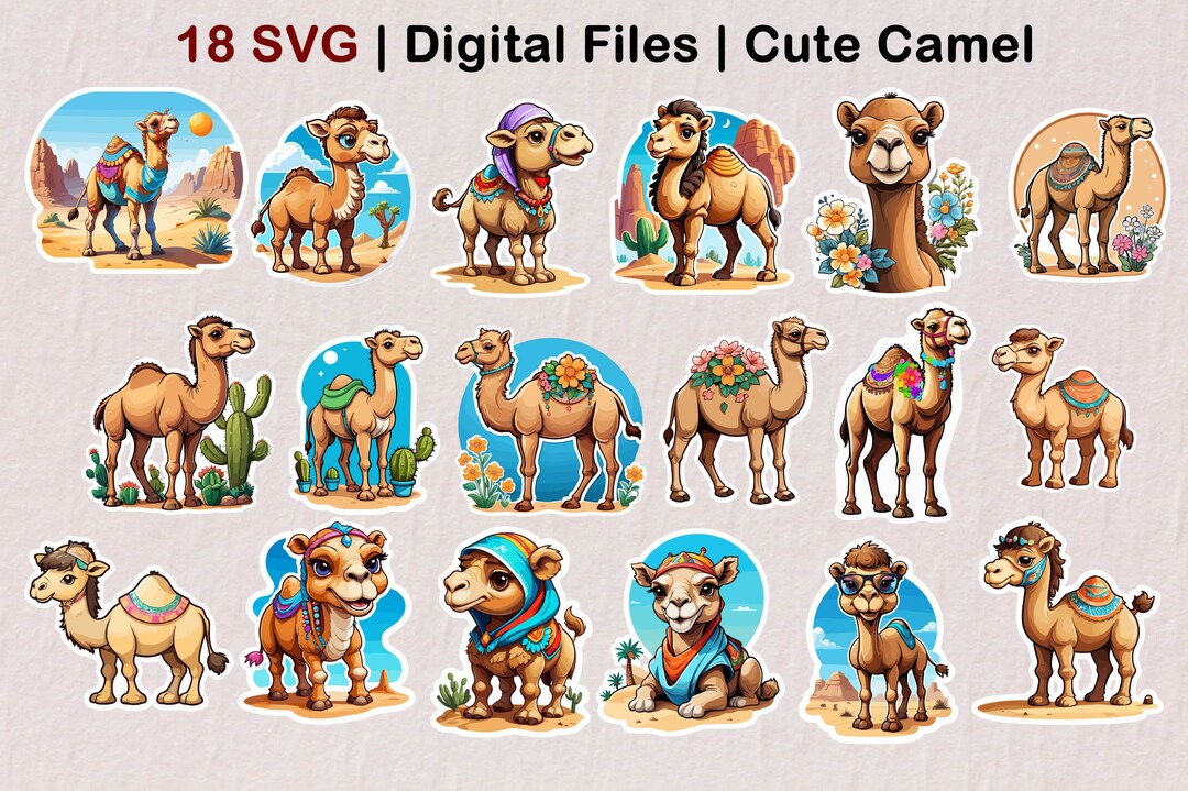Camel | Cute Camel Digital Stickers | Digital File | Funny Camel ...