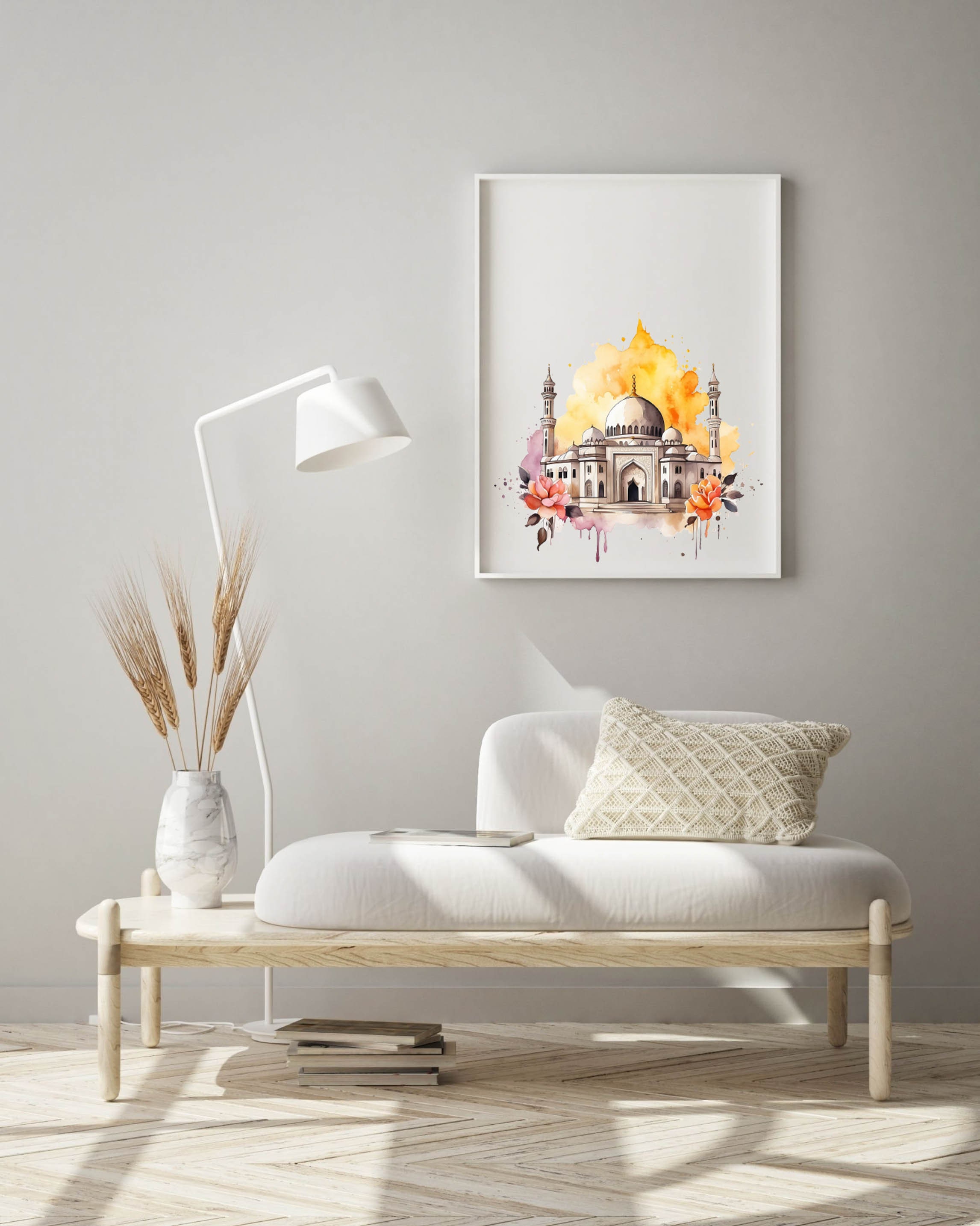 Watercolor Mosque SVG Digital Masjid Illustrations Beautiful Mosque ...